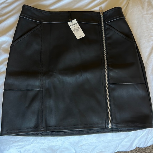Express | Skirts | New Express Leather Zip Up Skirt | Poshmark